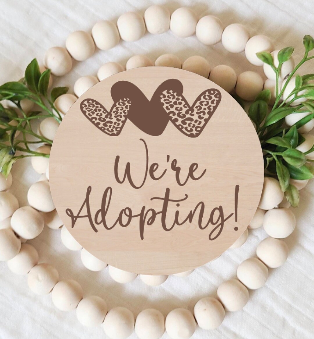 Leopard Print Adoption Announcement Sign, We're Adopting, Adoption ...