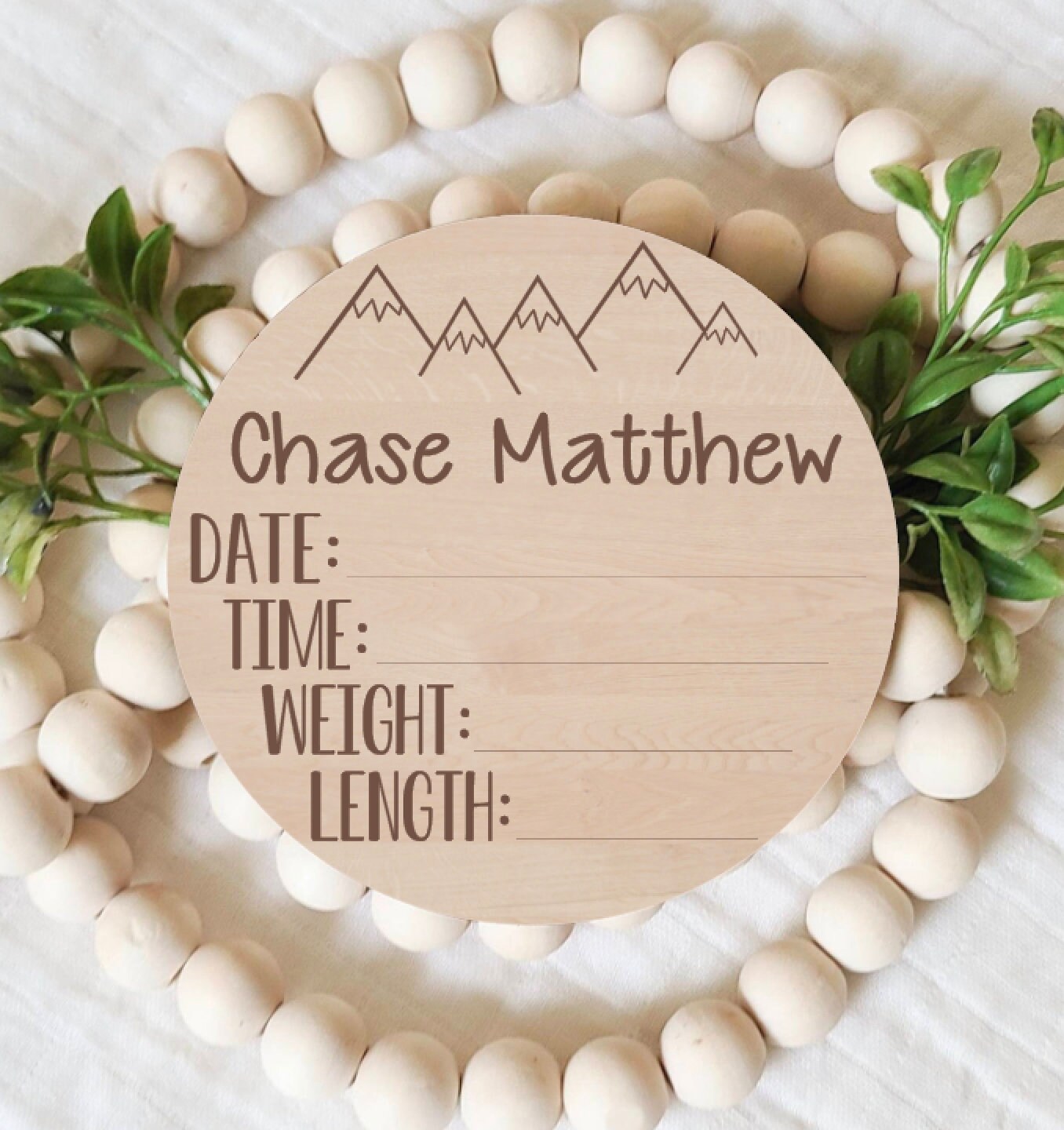 Personalized Birth Announcement Sign Mountain Birth Stats | Etsy