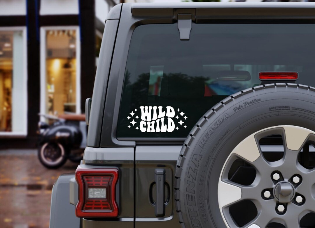 Wild Child Car Decal, Vinyl Bumper Sticker, Funny Window Decal, New Car ...