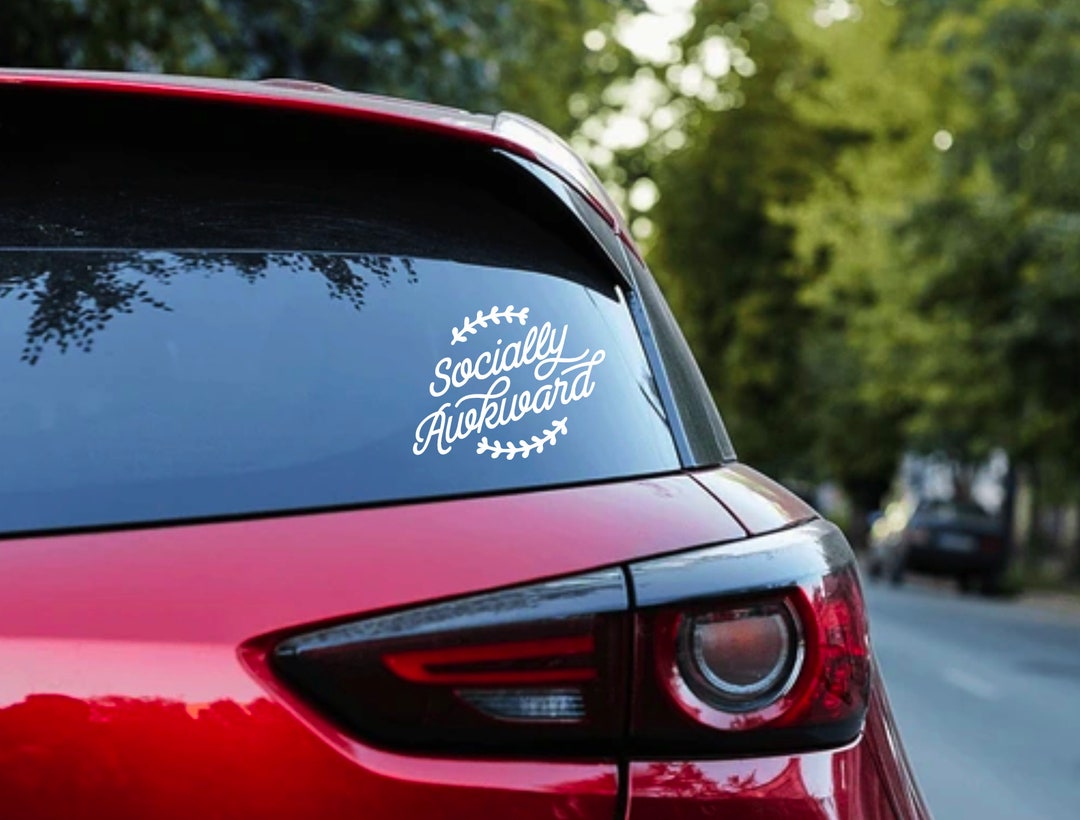 Socially Awkward Car Decal, Funny Vinyl Bumper Sticker, Gift for ...