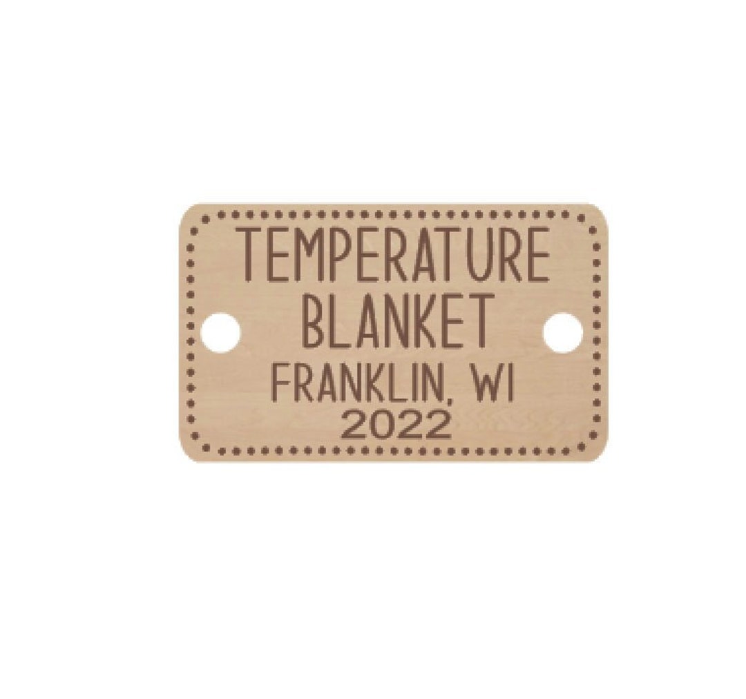 Personalized Temperature Blanket Button, Engraved Wood Label, Crochet ...