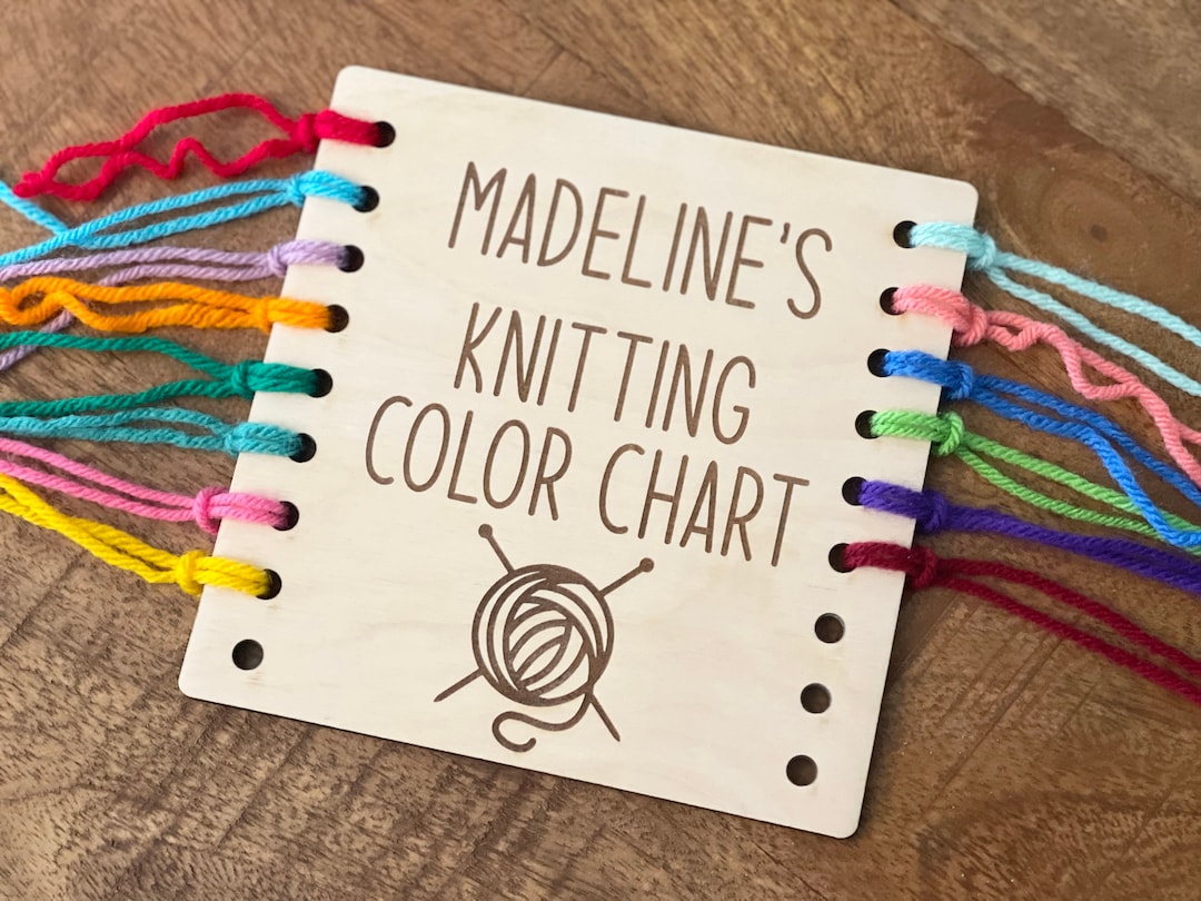 Personalized Knitting Color Chart, Reusable Wood Card, Knitted Blanket ...