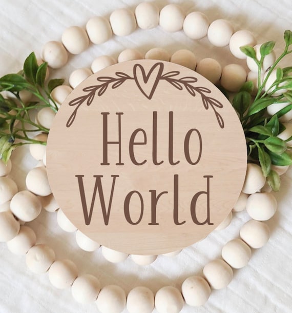 Birth Announcement Sign Hello World New Baby Newborn Photo | Etsy