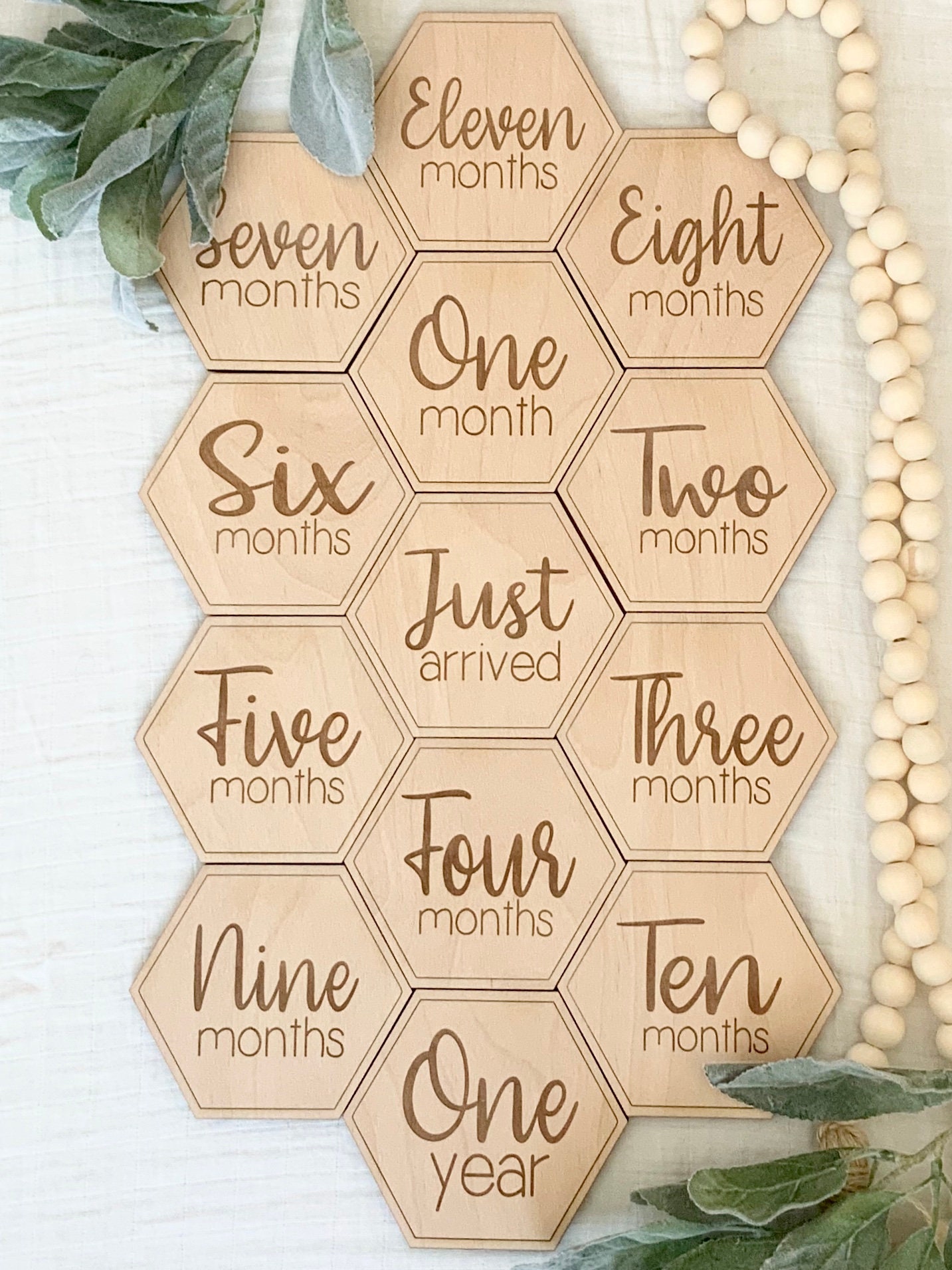 Baby Milestone Signs Hexagon Wood Baby Milestone Cards Laser | Etsy