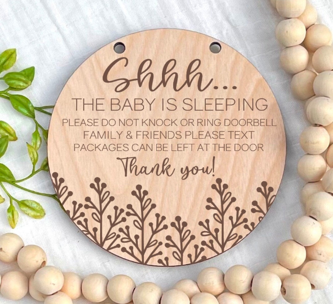 Sleeping Baby Sign Shhh... Baby Sleeping Sign Do Not Knock - Etsy.de