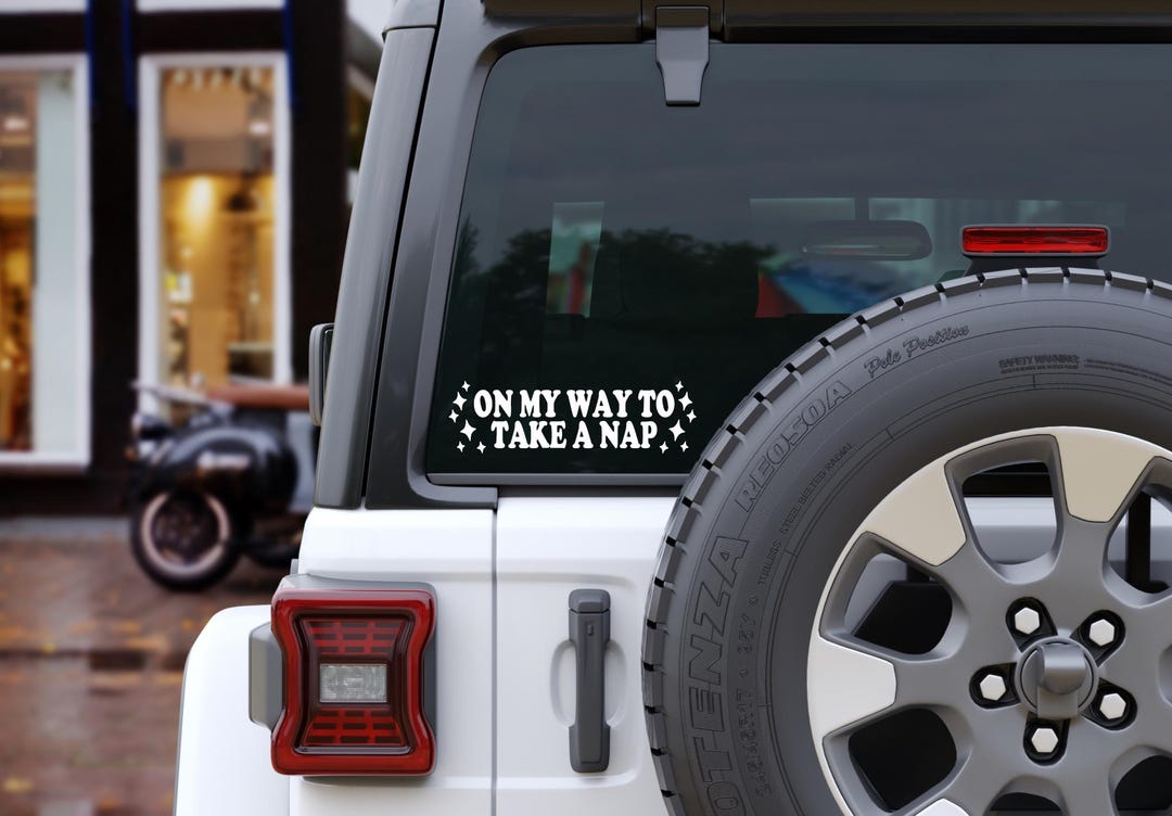 On My Way to Take a Nap Car Decal, Vinyl Bumper Sticker, Funny Window ...