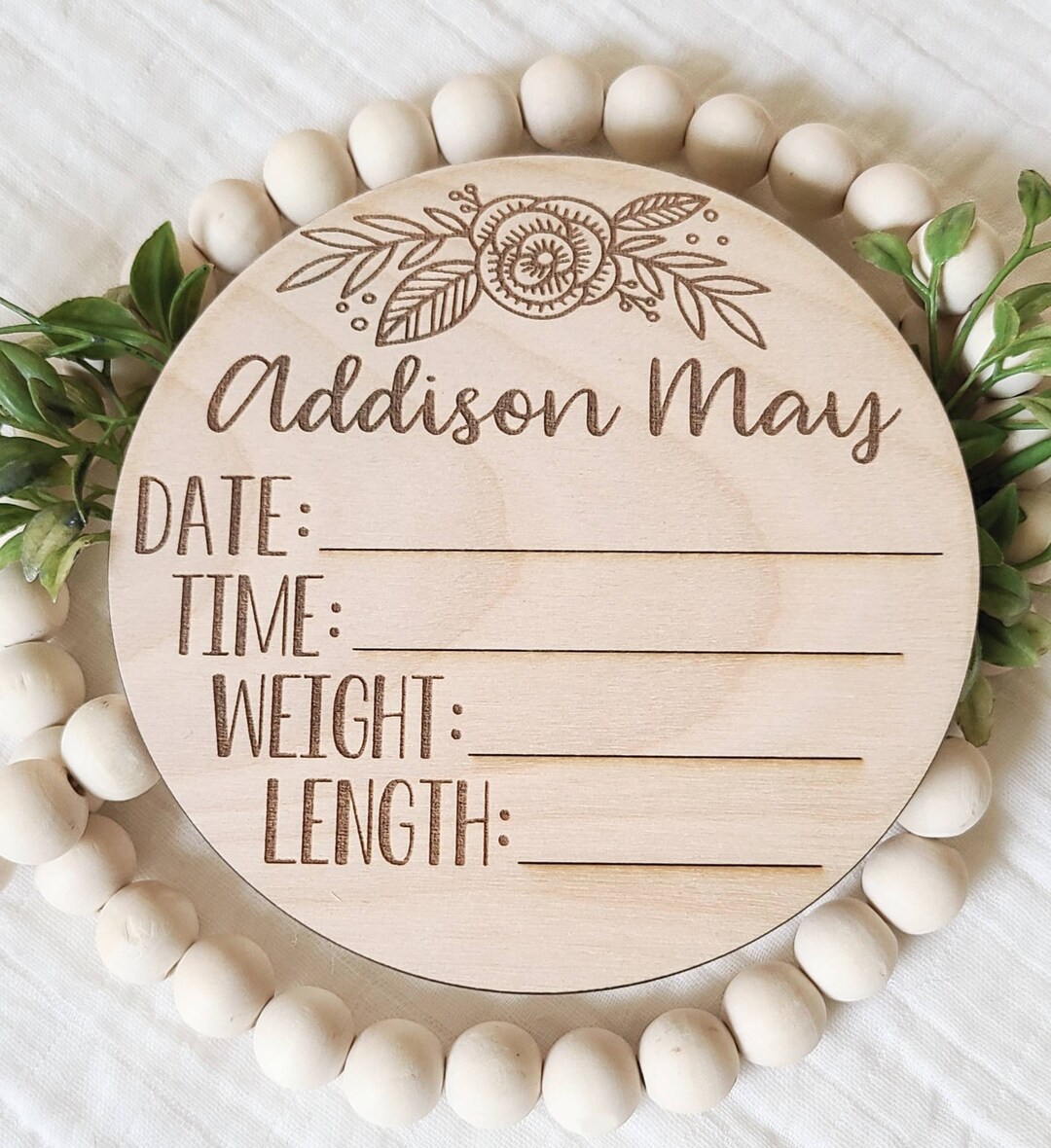 Birth Announcement Sign, Birth Stats, Laser Engraved Wood, Newborn ...