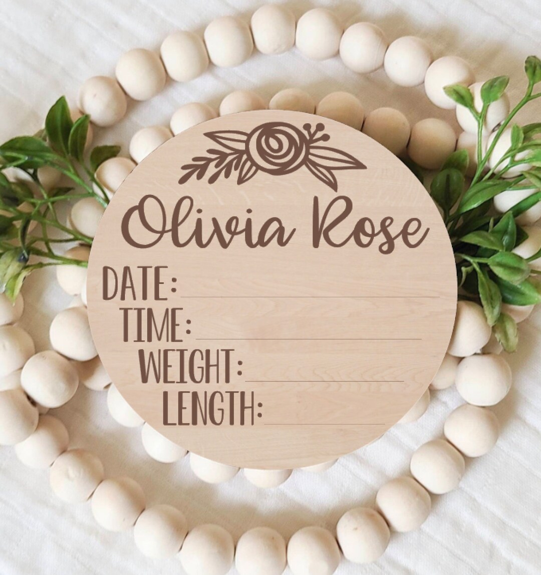 Baby Birth Stat Sign, Personalized Birth Stats, Name Announcement ...