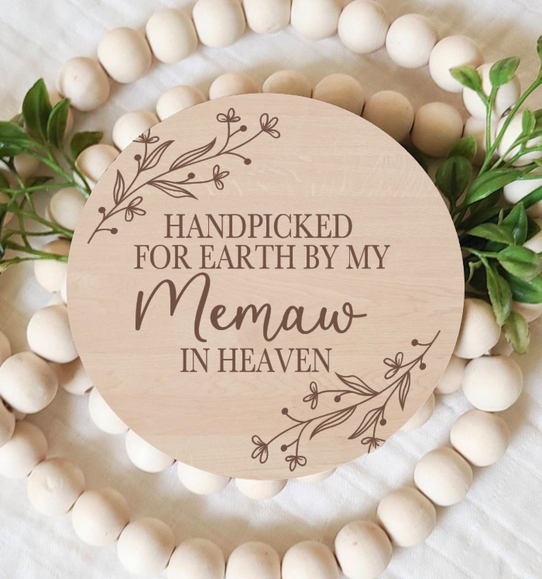 Handpicked for Earth by My Memaw in Heaven, Pregnancy Announcement Sign ...