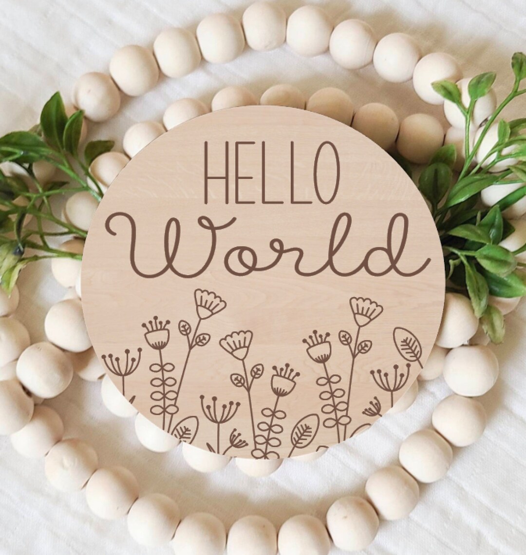 Birth Announcement Sign, Hello World, New Baby, Newborn Photo Prop ...