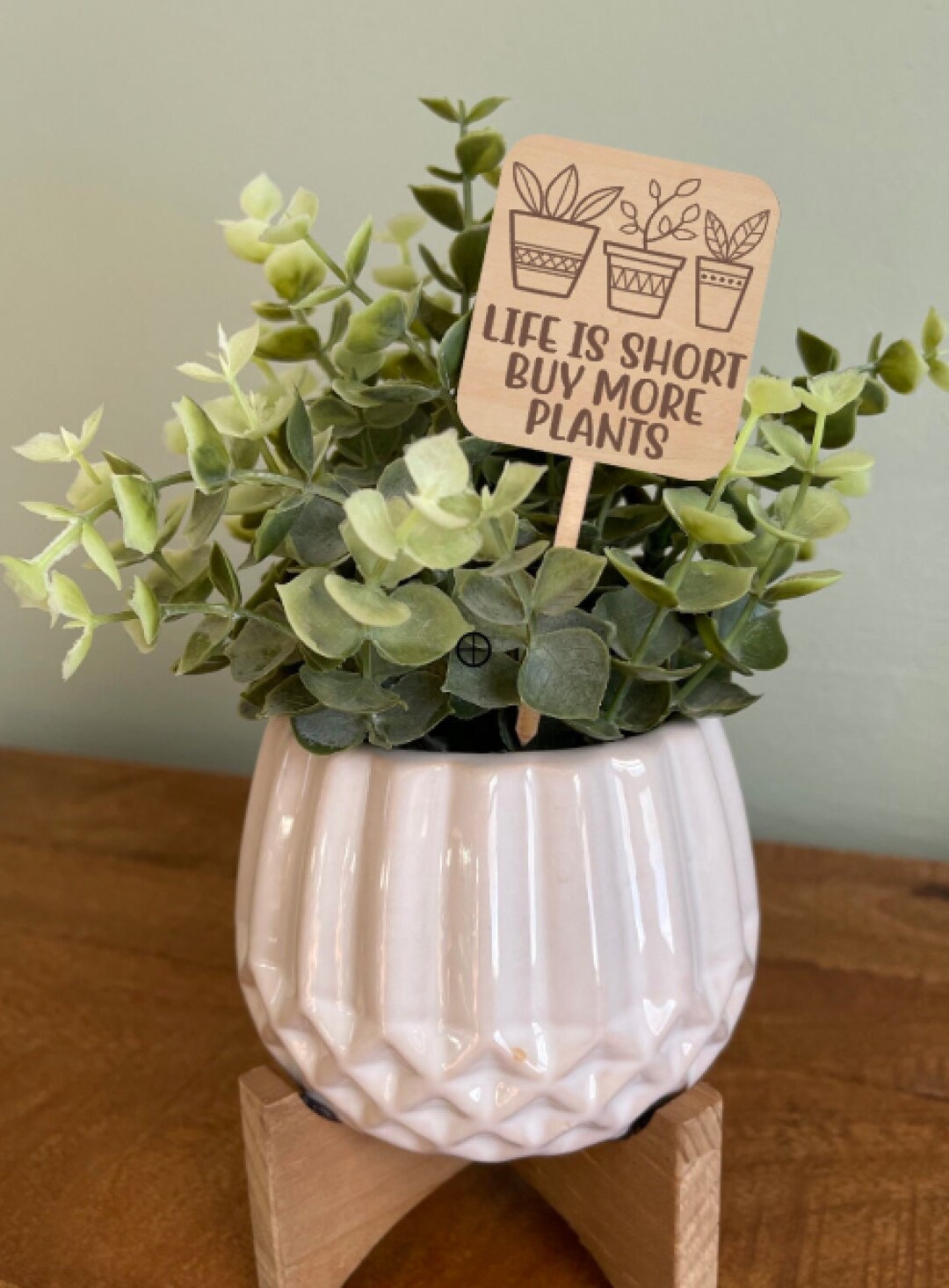 Funny Plant Marker, Life is Short Buy More Plants, Wood Plant Stake ...