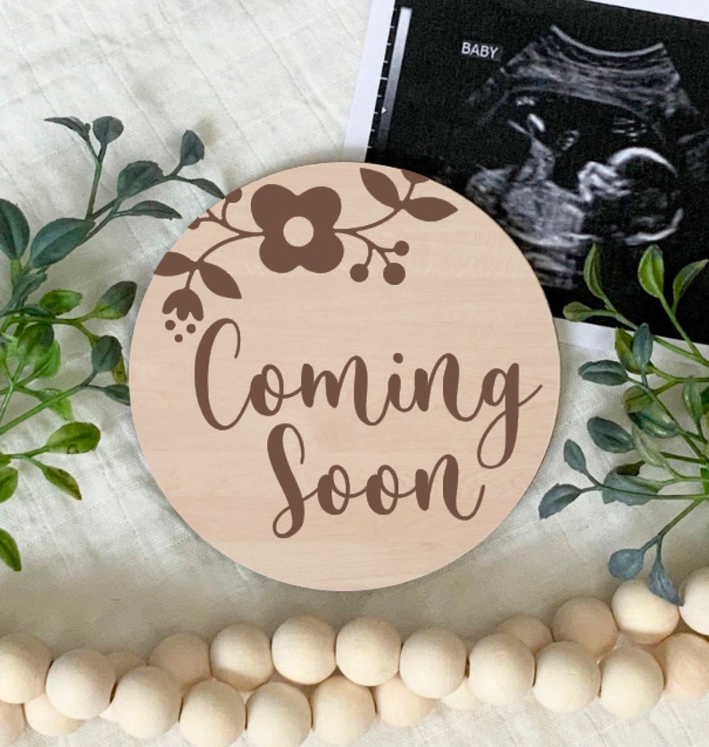 Pregnancy Announcement Sign Coming Soon Floral Maternity - Etsy