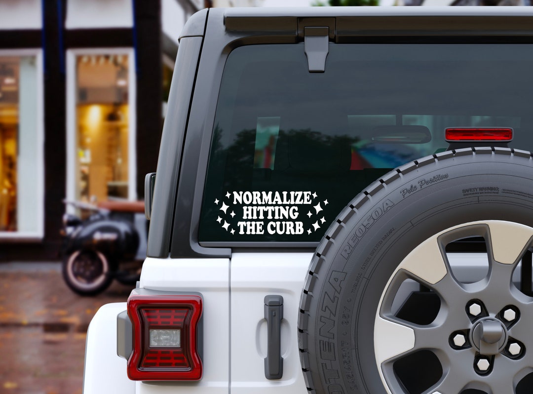 Normalize Hitting the Curb Car Decal, Vinyl Bumper Sticker, Funny Decal, New Car Accessories ...