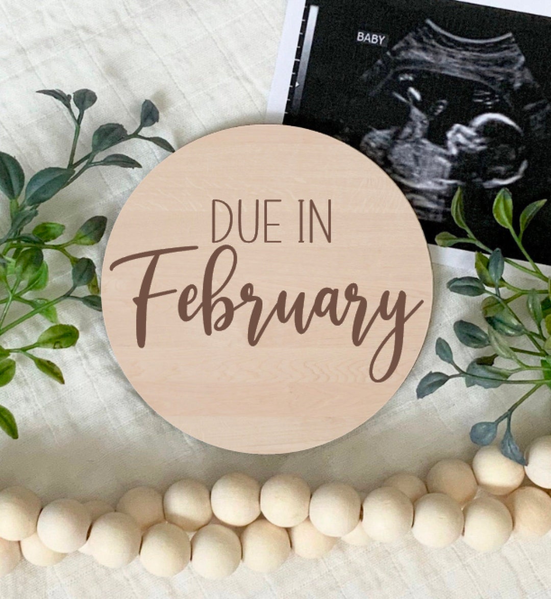 Pregnancy Announcement Sign, Due in February, Due Date, Birth Month ...