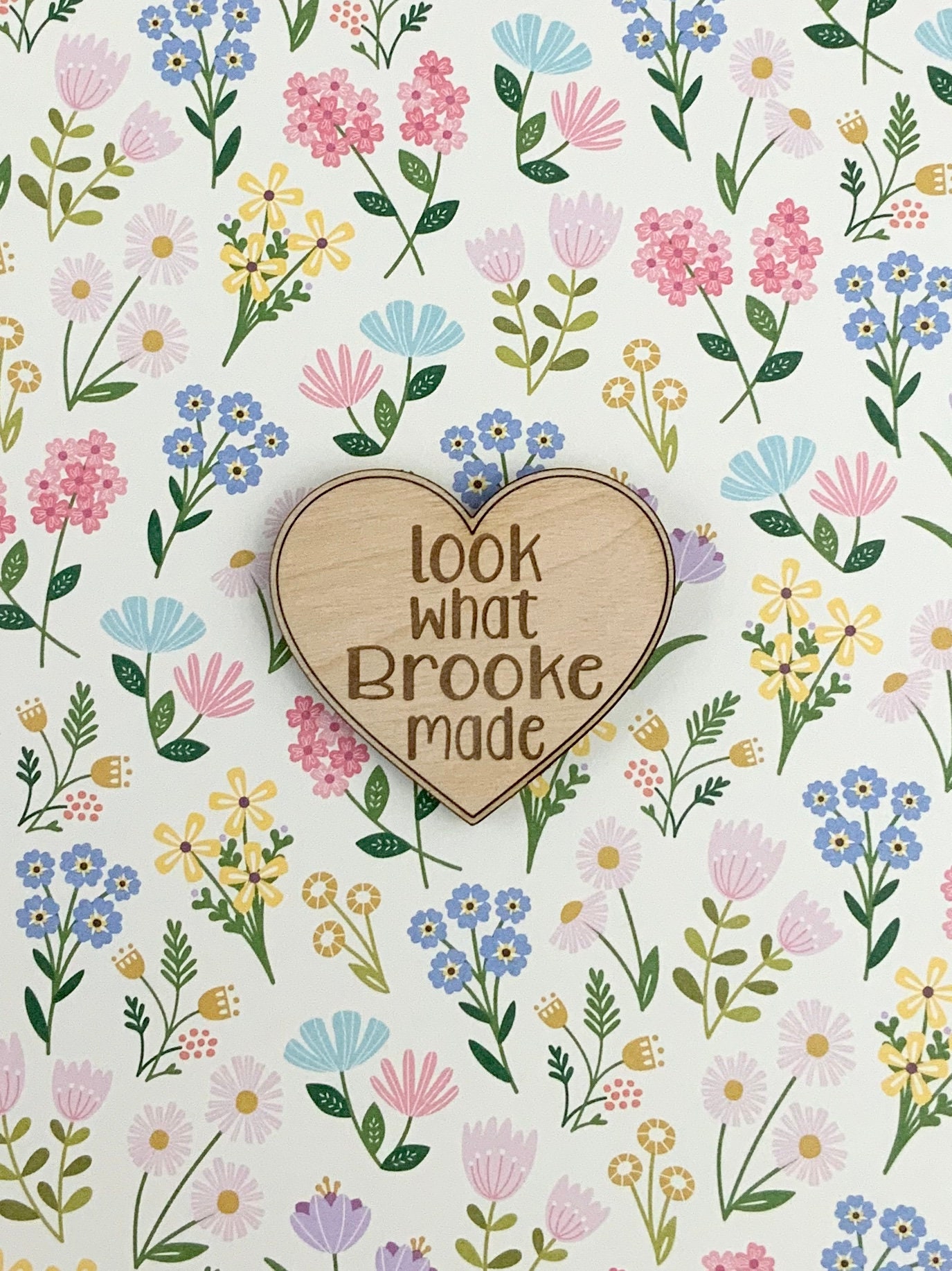 Look What I Made Magnet Hand Lettered Wood Magnet Birch Slice Magnets ...