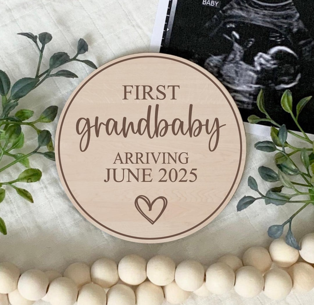 First Grandbaby Announcement, Personalized Pregnancy Announcement Sign ...