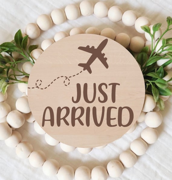 Airplane Birth Announcement Sign Just Arrived New Baby - Etsy