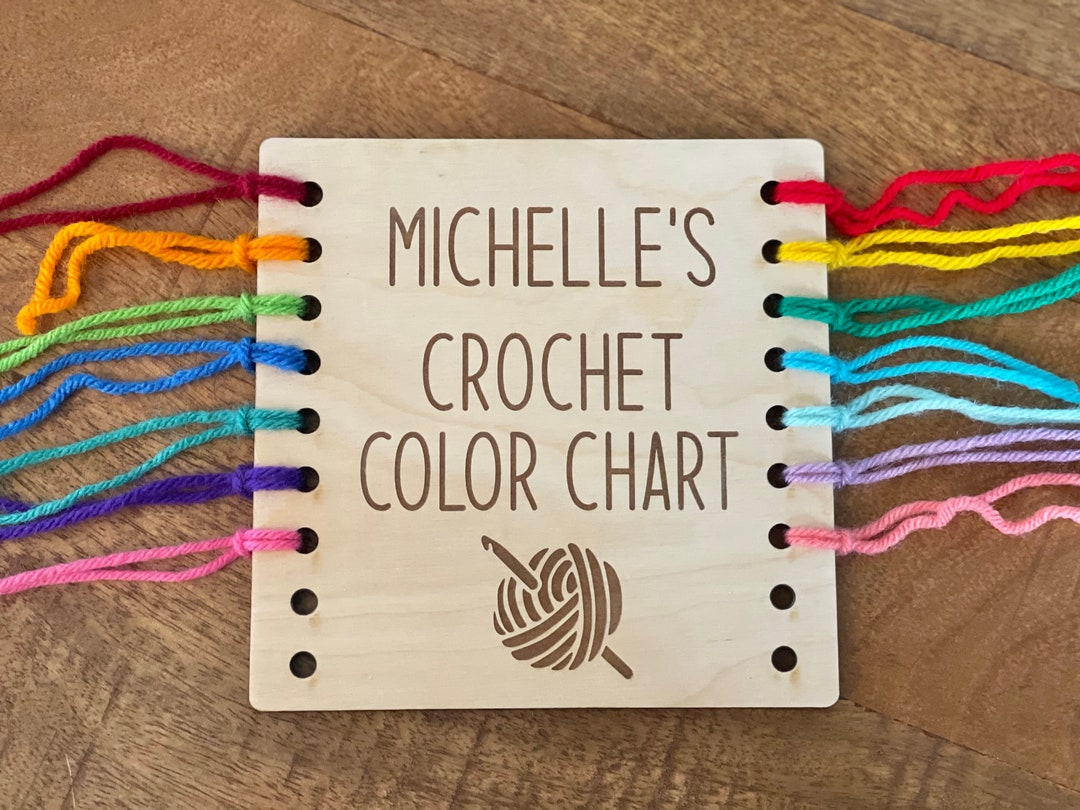 Personalized Crochet Color Chart, Reusable Wood Card, Crocheted Blanket ...