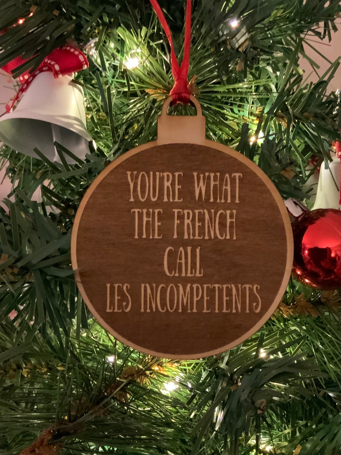 Laser Engraved Round Wood Home Alone You’re What the French Call Les ...