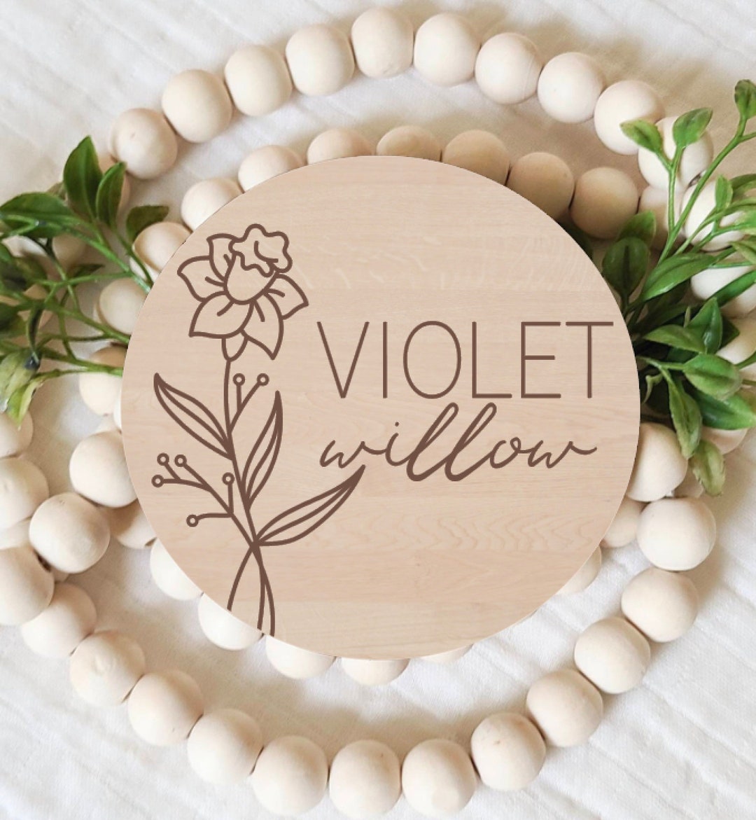Floral Name Sign Birth Month Flower March Daffodil Custom - Etsy