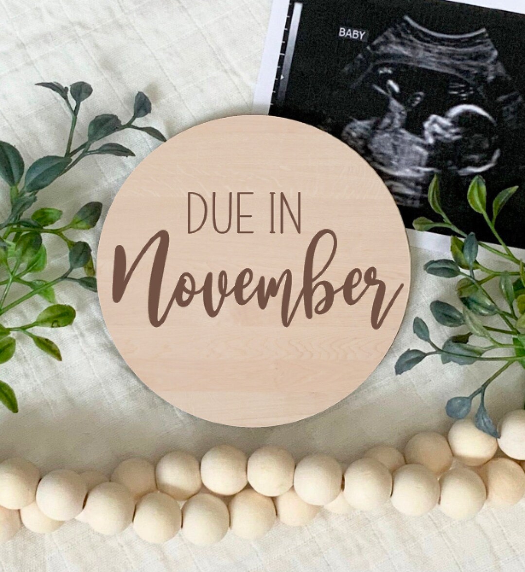 Pregnancy Announcement Sign, Due in November, Due Date, Birth Month ...