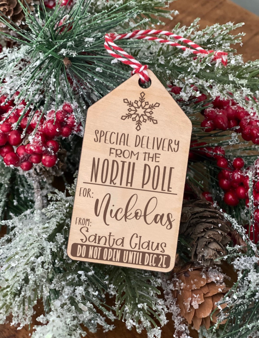 North Pole Christmas Gift Tag, Personalized Gift Tag, North Pole ...