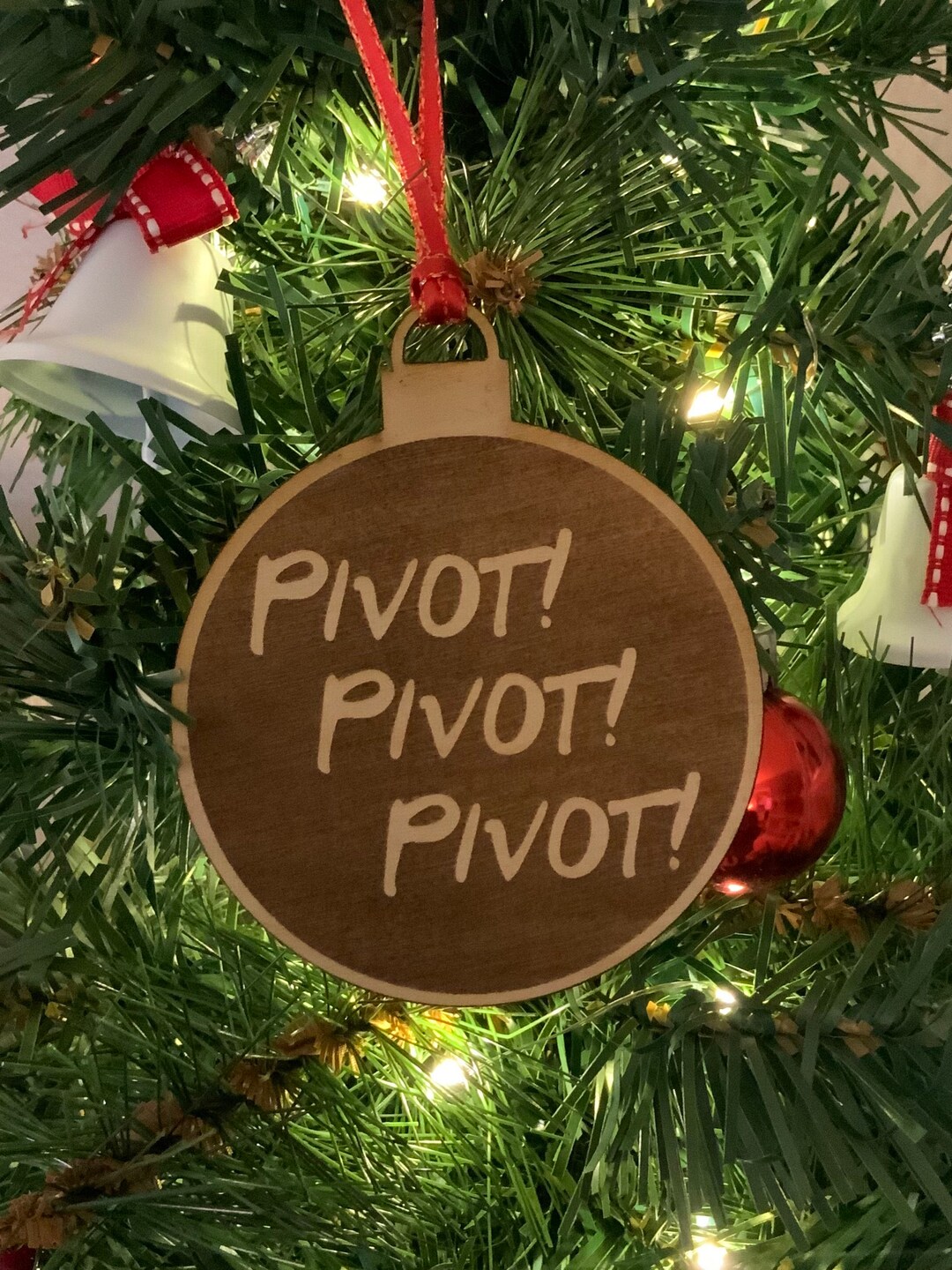 Laser Engraved Round Wood Christmas Ornament Friends Pivot T.V. Show ...