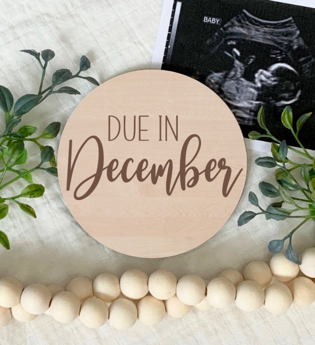 Pregnancy Announcement Sign, Due in December, Due Date, Birth Month ...