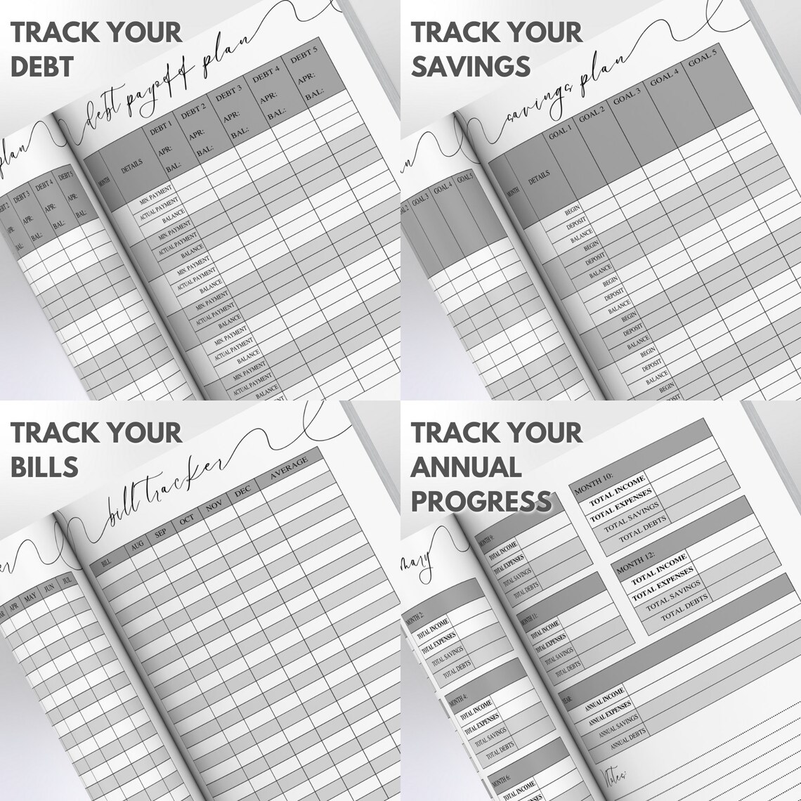 Monthly Budget Planner Printable PDF: the Minimalist Undated Monthly ...