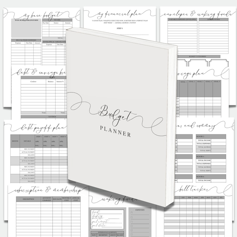 Monthly Budget Planner Printable PDF: the Minimalist Undated Monthly ...