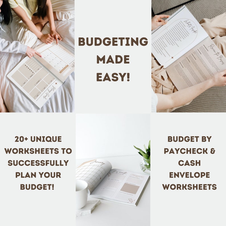 Monthly Budget Planner Printable PDF: Neutral Aesthetic Undated Monthly ...