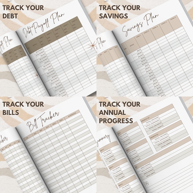 Monthly Budget Planner Printable PDF: Neutral Aesthetic Undated Monthly ...