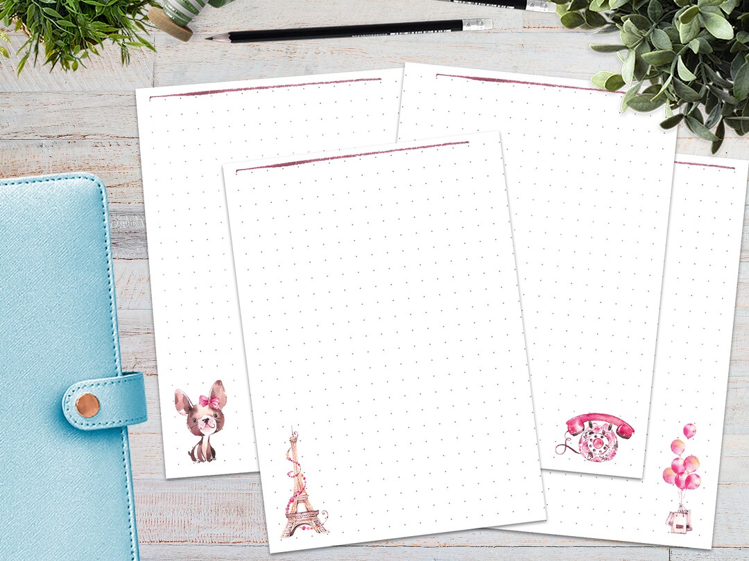 A6 Rings Dot Grid Notes Pages Paris | Printable Planner Insert ...