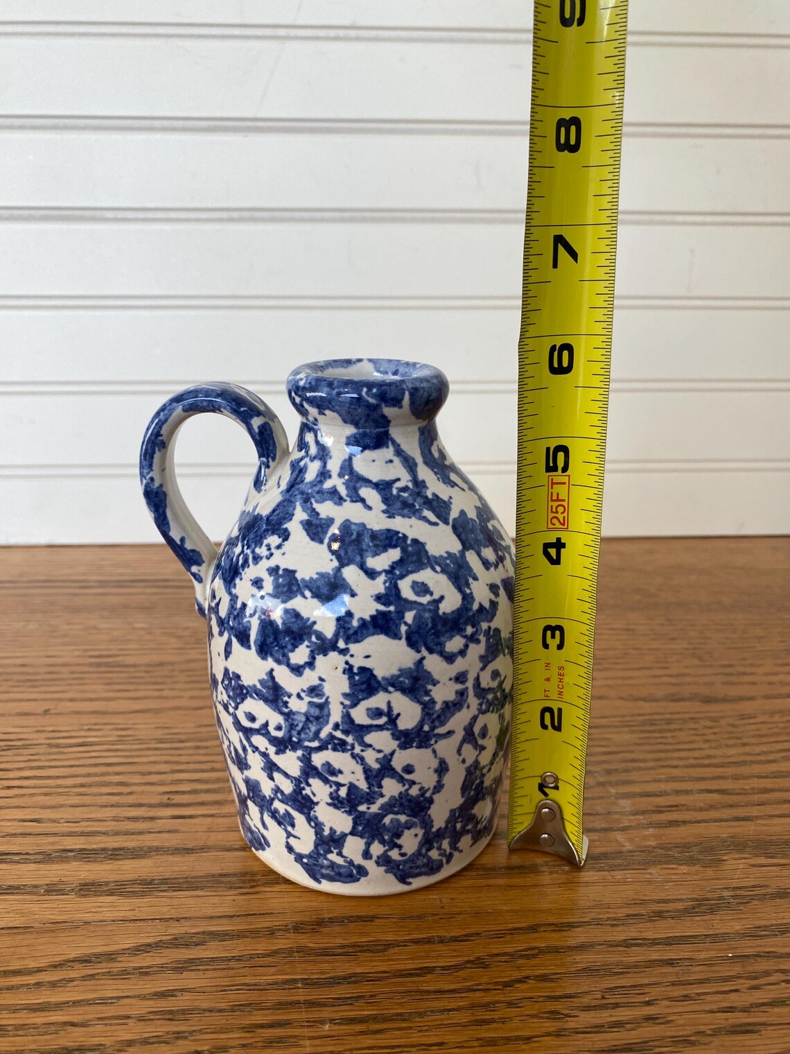 Vintage Conner Prairie Blue Spongeware Pottery Jug With Handle - Etsy