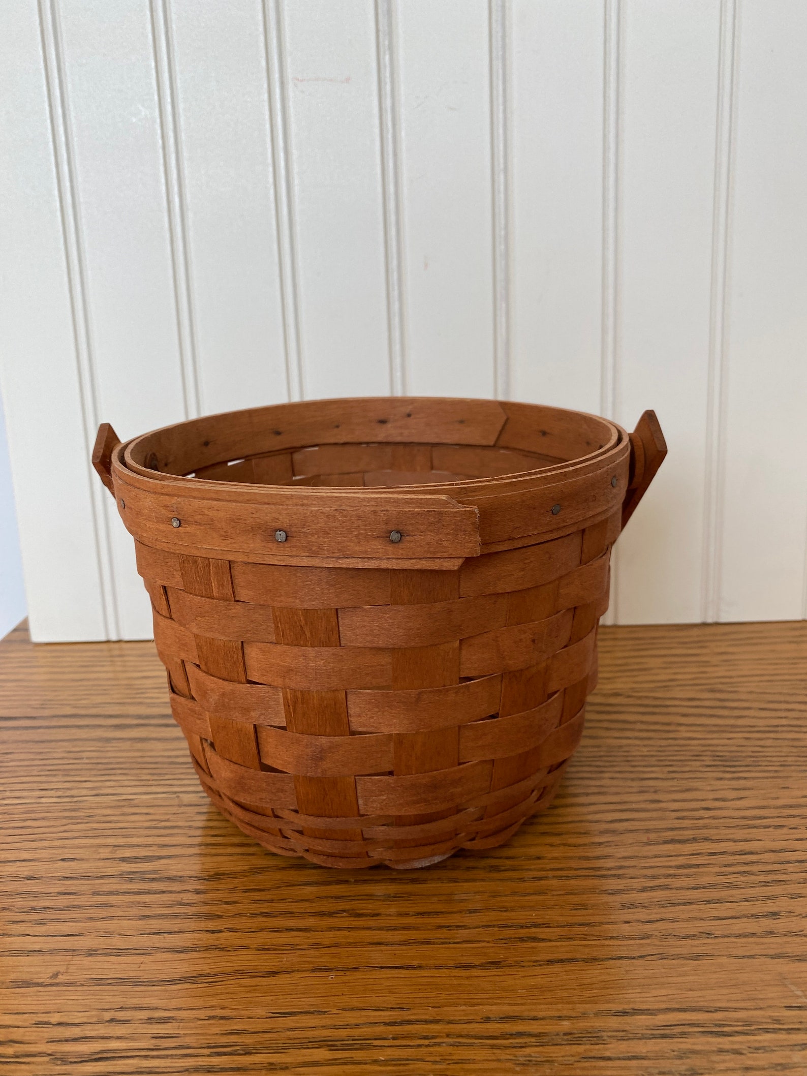 1990 Round Longaberger Basket With Swing Handle - Etsy