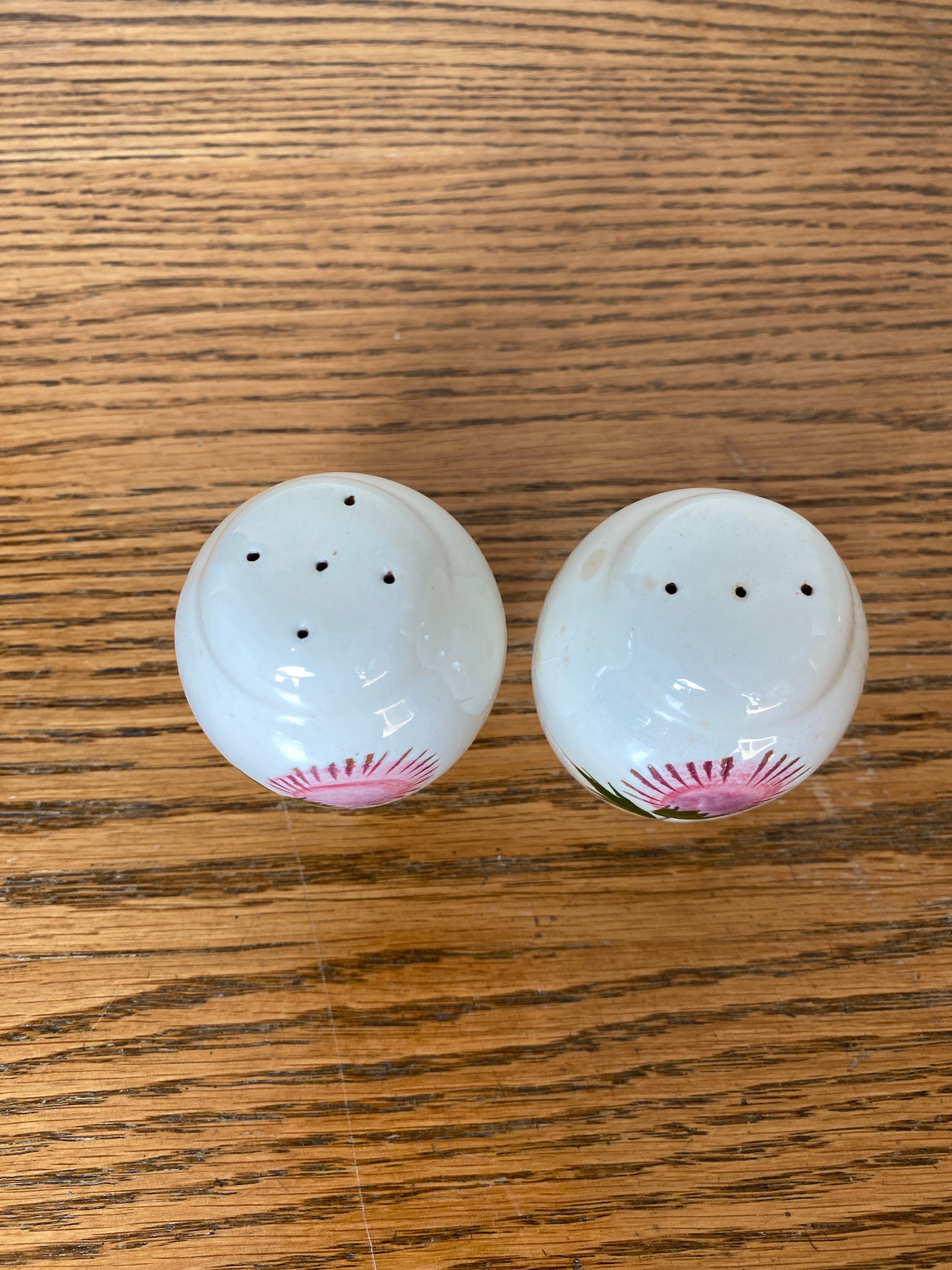 Vintage Stangl Pottery Hand Painted thistle Pair of Salt and Pepper ...