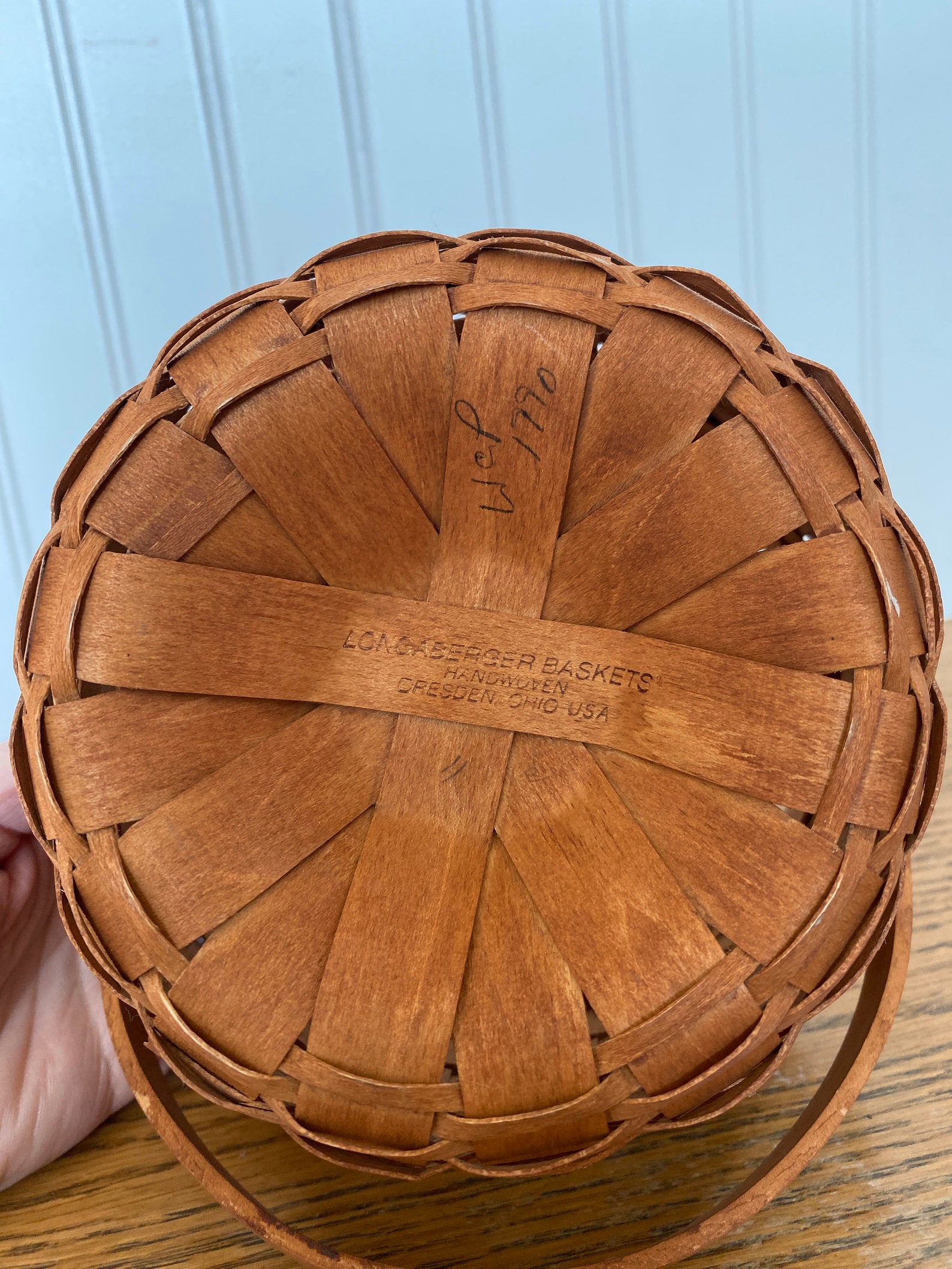1990 Round Longaberger Basket With Swing Handle - Etsy