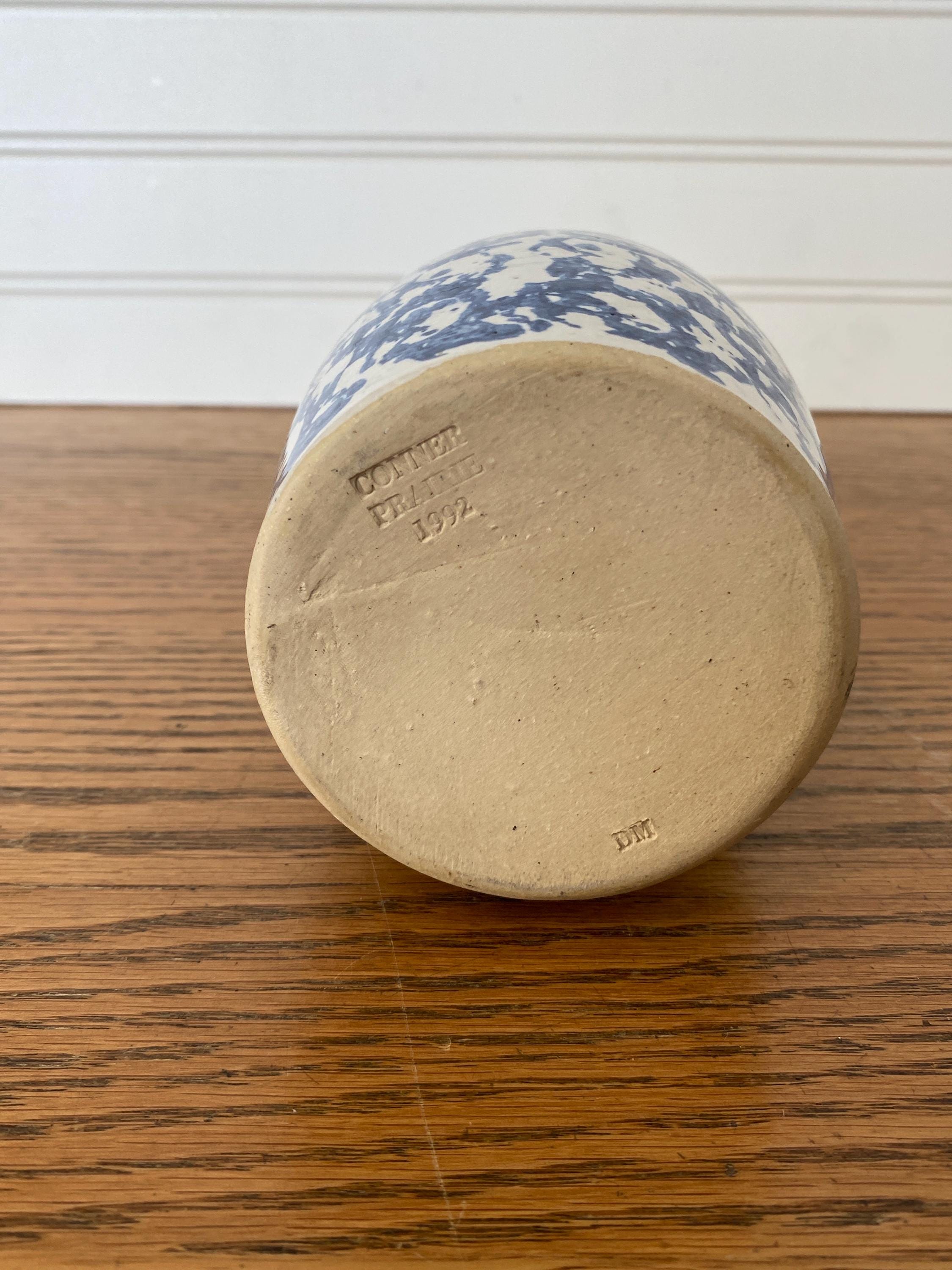 Vintage Conner Prairie Blue Spongeware Pottery Jug With Handle - Etsy