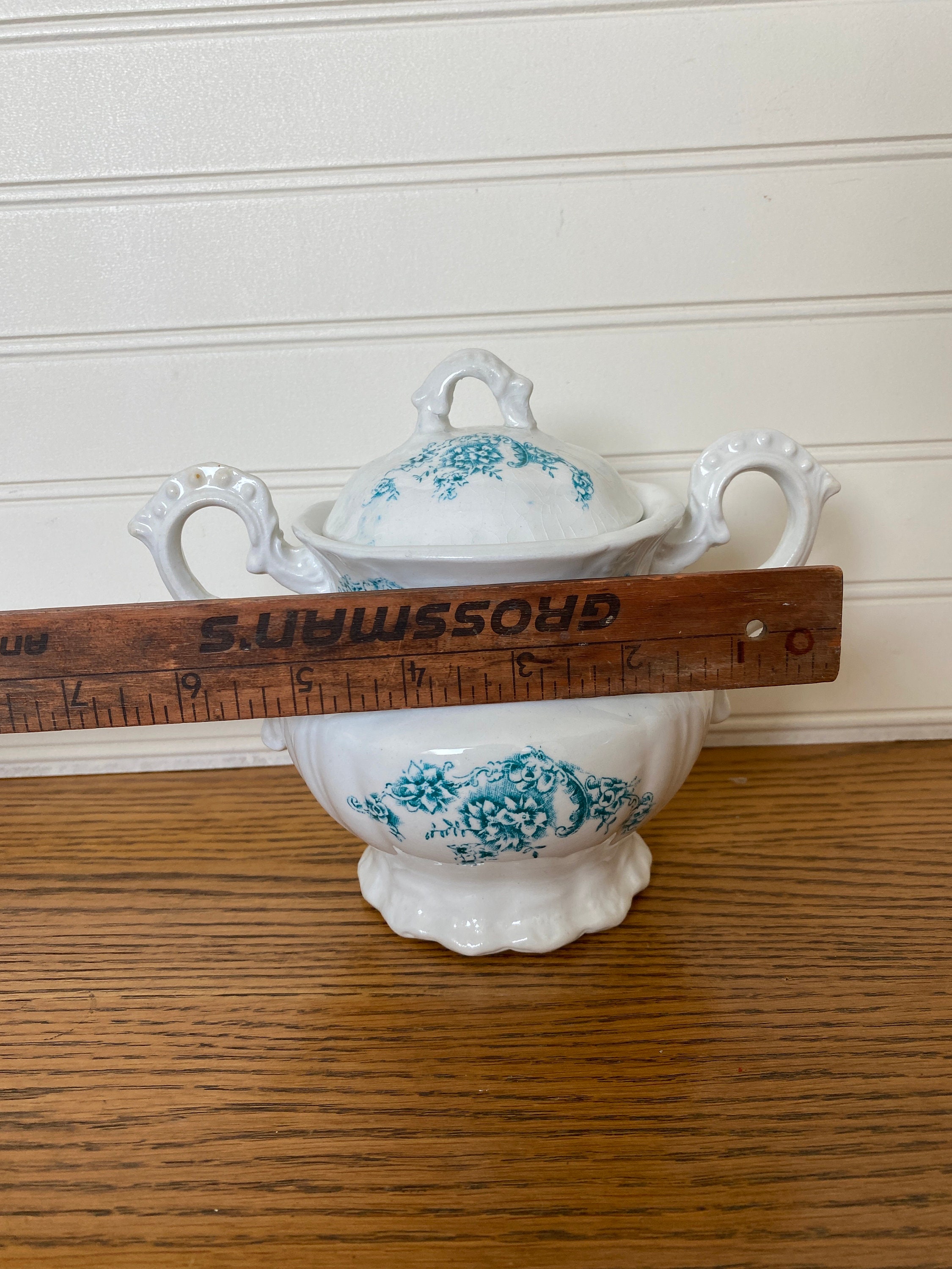 Crown Pottery Co. Ironstone Sugar Bowl/biscuit Jar With Handles - Etsy