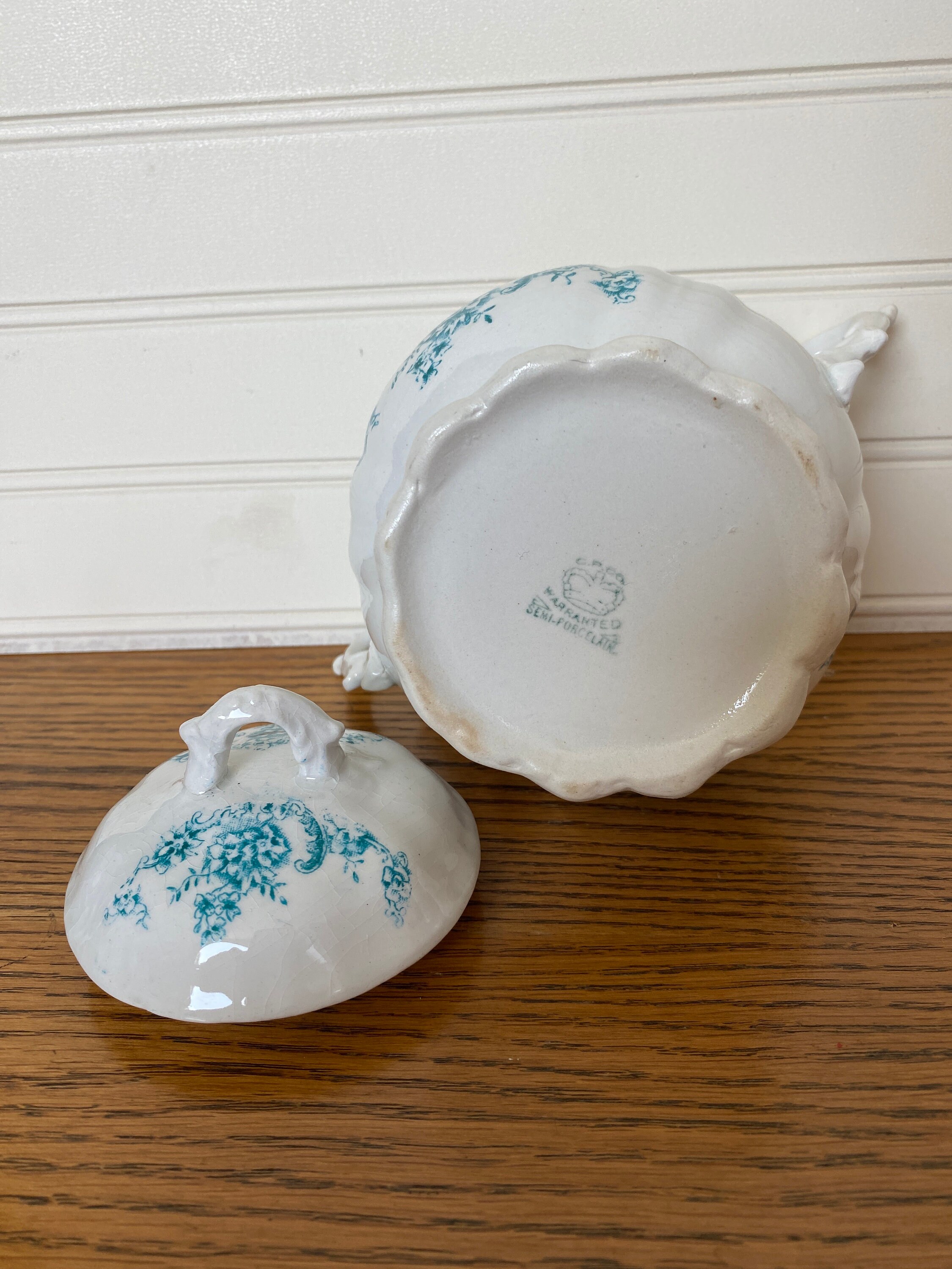 Crown Pottery Co. Ironstone Sugar Bowl/biscuit Jar With Handles - Etsy