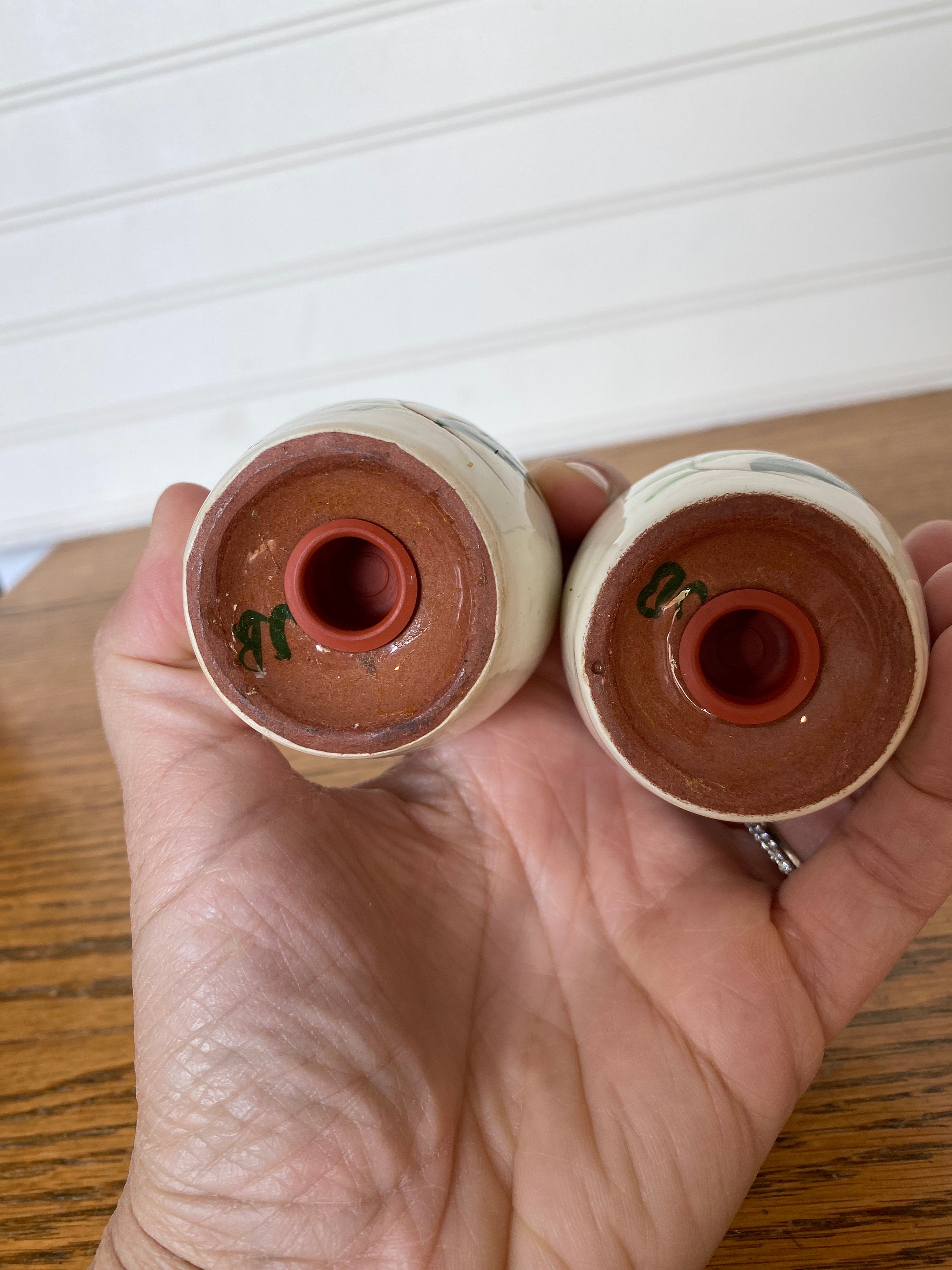 Vintage Stangl Pottery Hand Painted thistle Pair of Salt and Pepper ...