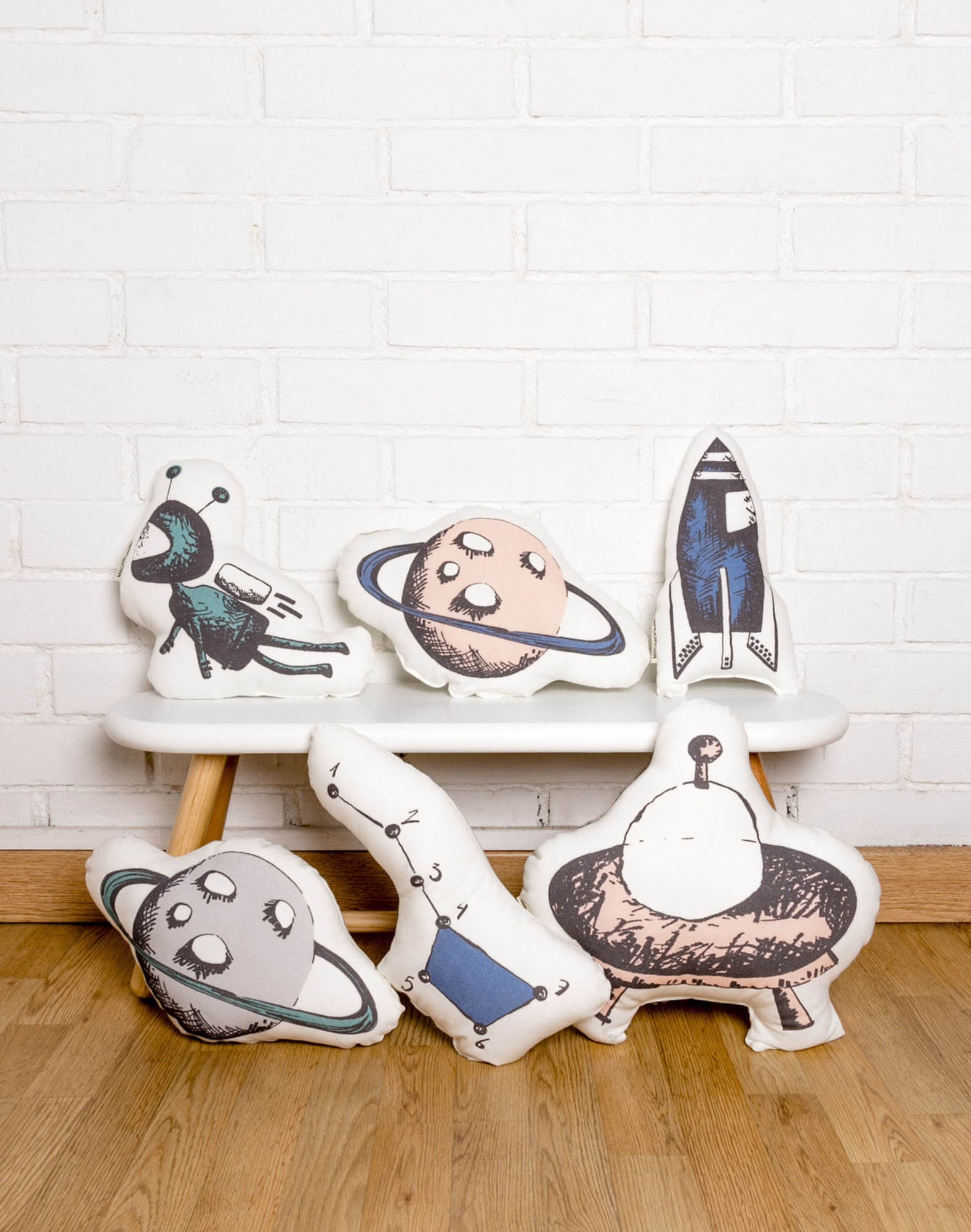 SPACE ASTRONAUT PLANET Rocket Pillow, Spaceship Cotton Cushion, Soft ...