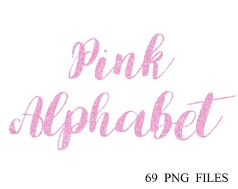 Pink glitter letters | Etsy