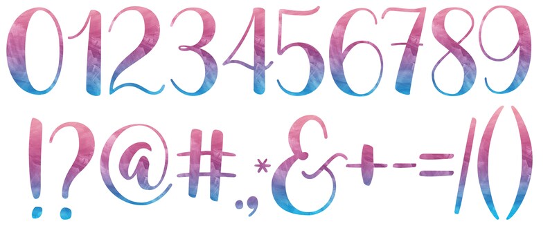 Ombre Watercolor Alphabet Clipart Watercolor Letters Digital | Etsy