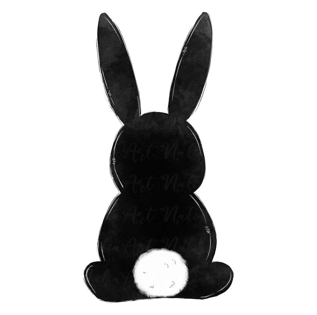 Bunny Sublimation PNG, Bunny Black, Easter Bunny Png, Easter Bunny Clip ...