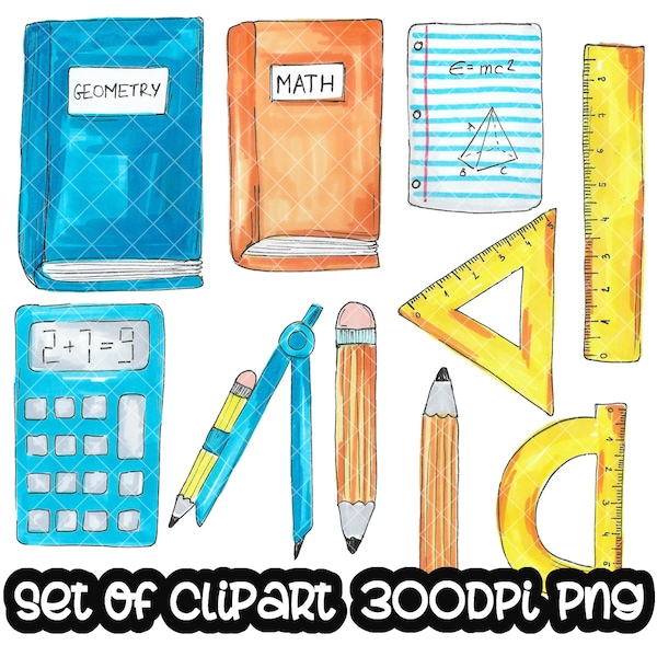 Math Book Watercolor - Etsy