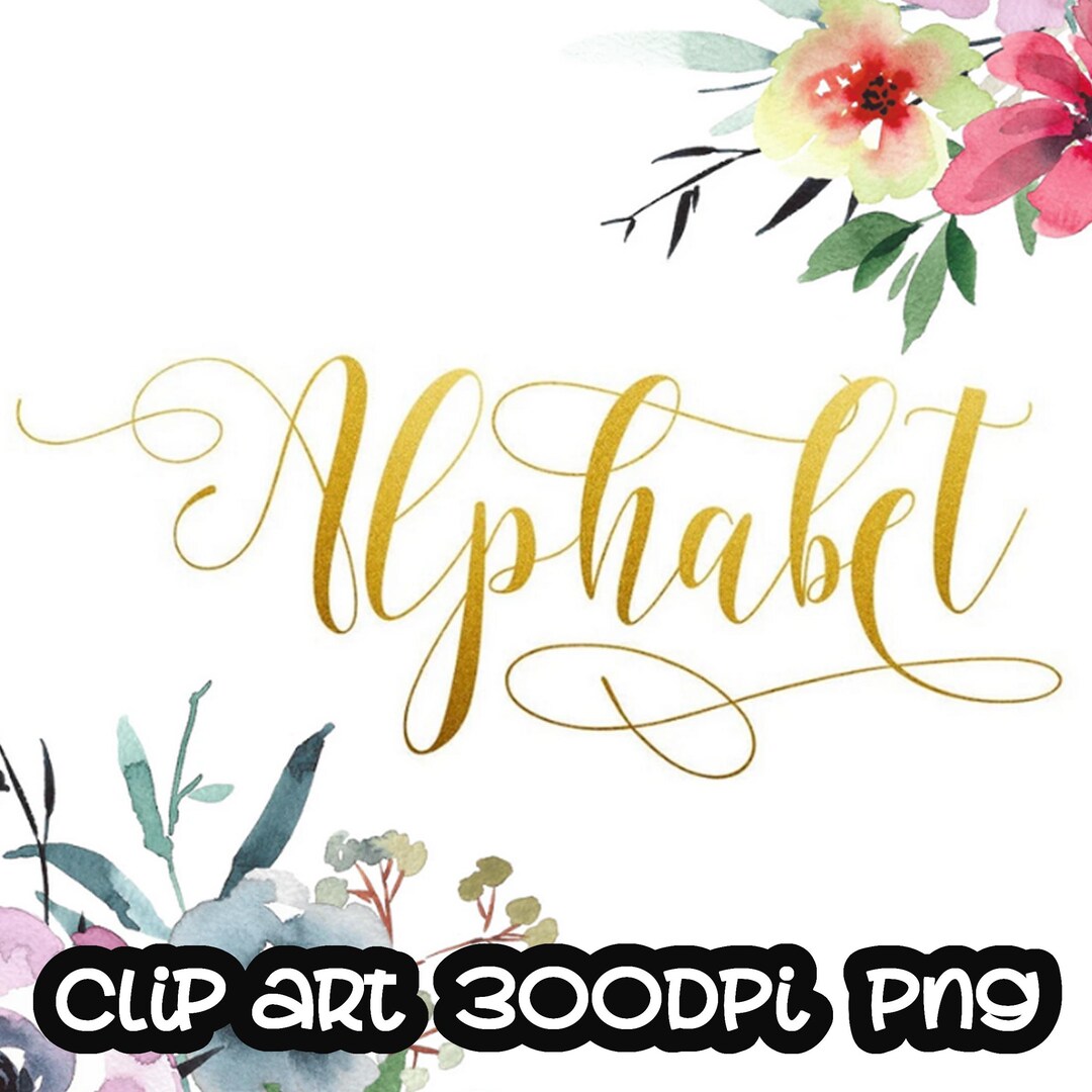 Gold Alphabet Clip Art, Gold Foil Alphabet, Digital Clipart, Numbers ...