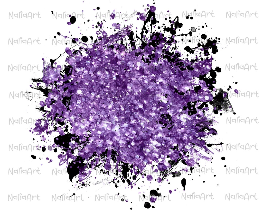 Background Paint Splatter Glitter Purple Black Splash Frame Splatter ...