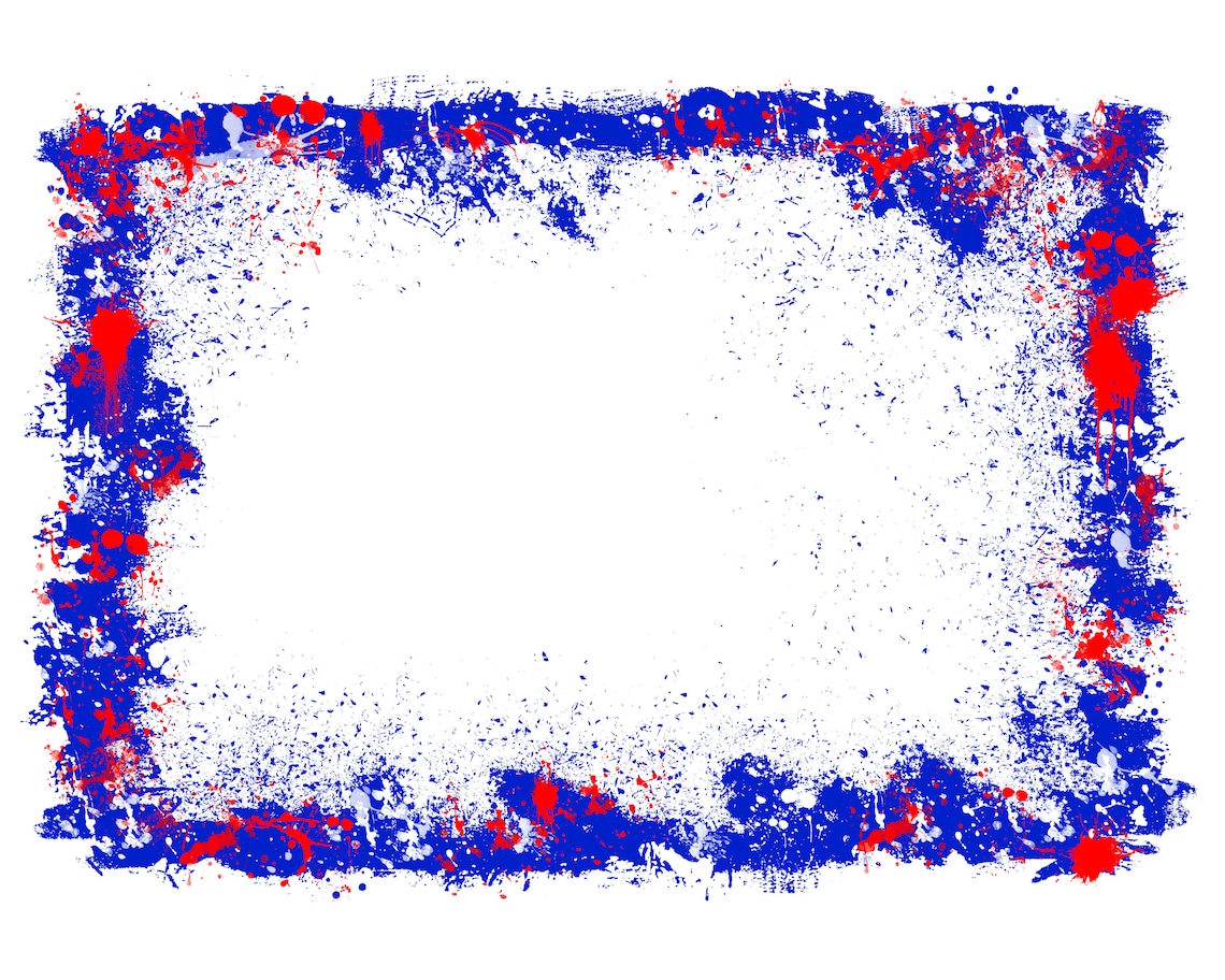 Frame Splatter Blue Red White Background Printable Artwork - Etsy