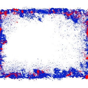 Frame Splatter Blue Red White Background Printable Artwork Splash Frame ...